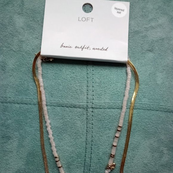 LOFT | Jewelry | Loft Layered Set Of Gold And Beads | Poshmark